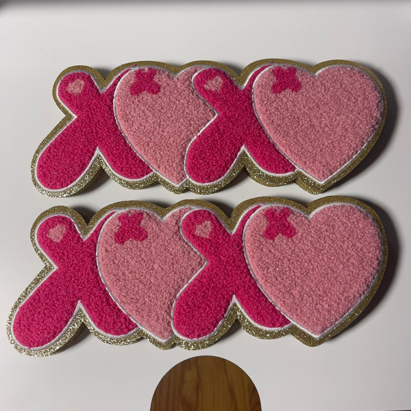 XOXO Pink Chenille Patch- Pink & Light Pink Patch – Simply Beads LLC